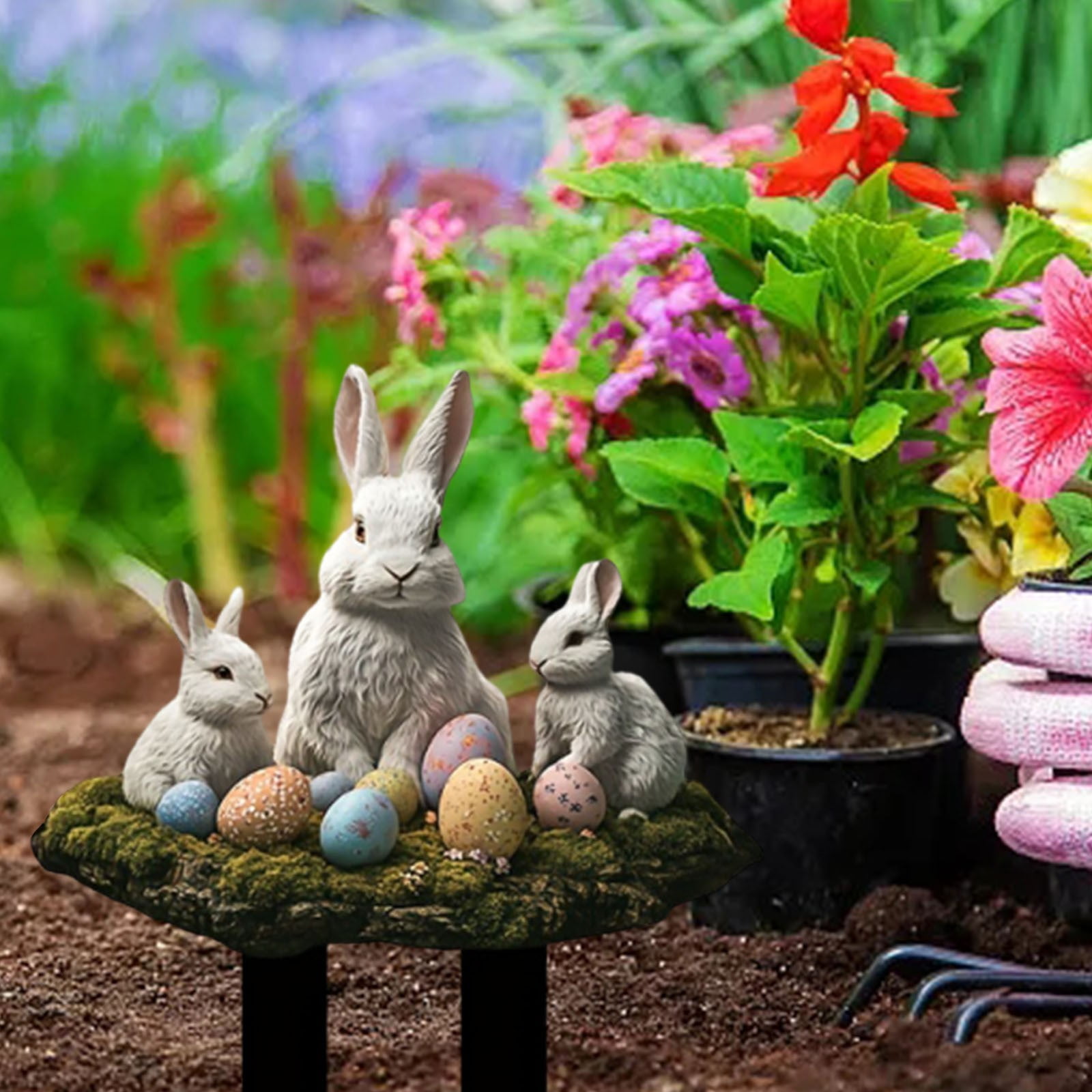 Easter Bunny for Plugging Easter Bunny Garden Pile Garden Stake Easter ...