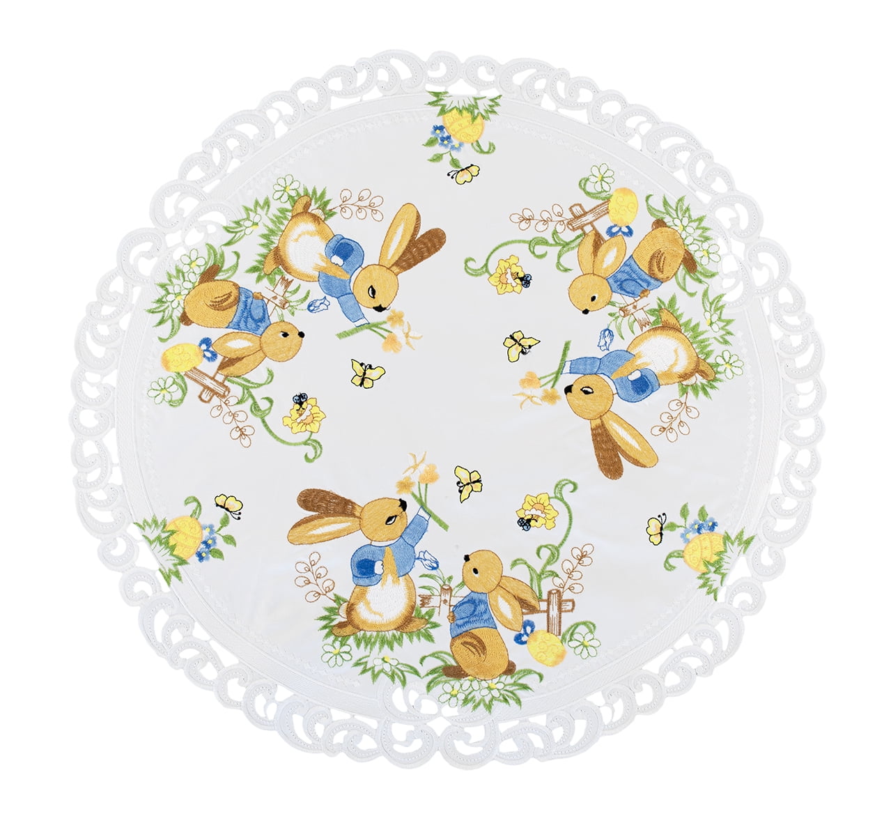 Easter Bunny on White Table Topper (23" Round) - Walmart.com