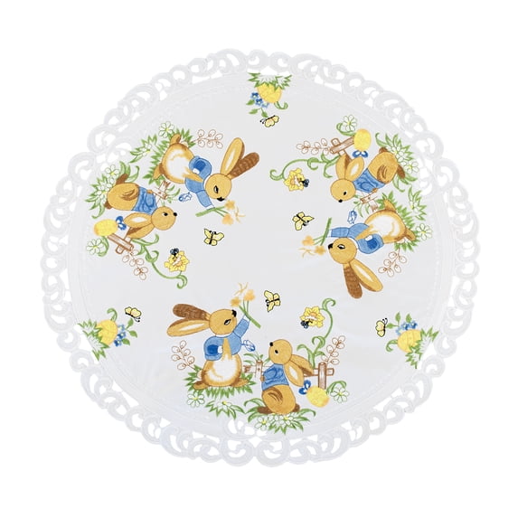 Easter Bunny on White Table Topper (23" Round) - Walmart.com