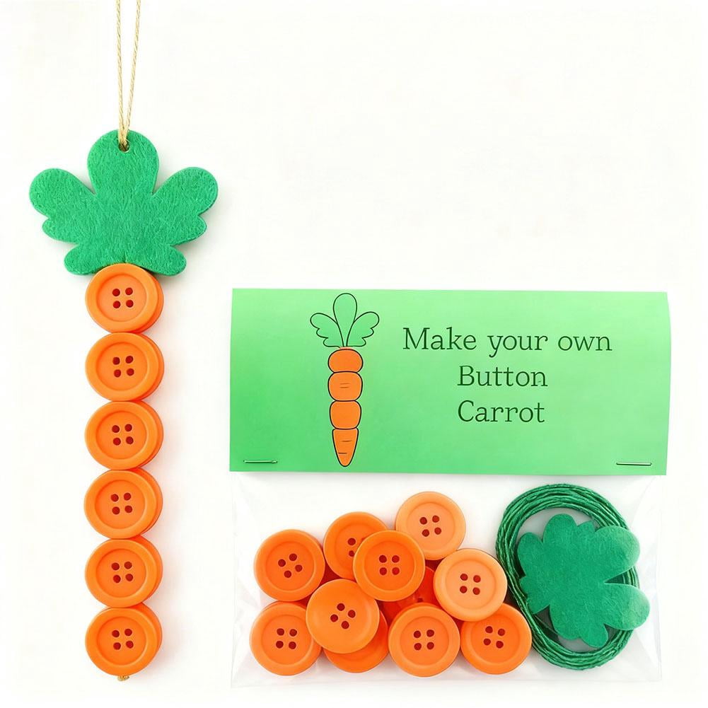 Easter Button Craft Kit For Bunny Egg And Carrot Decorations With ...