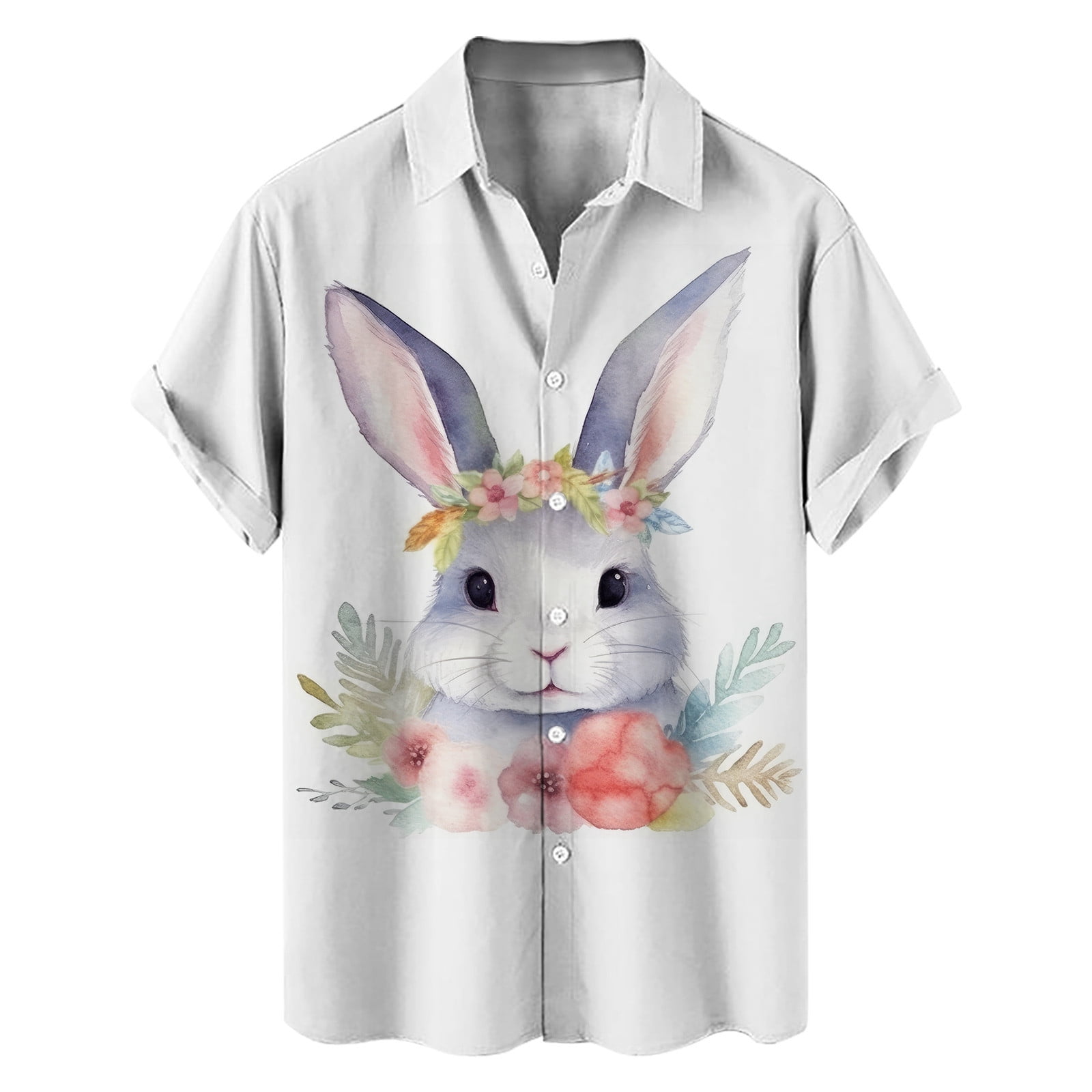 Easter Button Up Shirt for Men Short Sleeve Tops Funny Easter Eggs ...