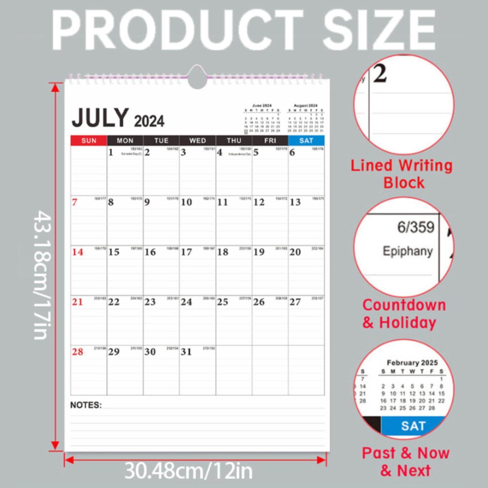 Easter Calendar - Wall Calendar 2025 Large Wall Calendar 2024 2025 18 ...