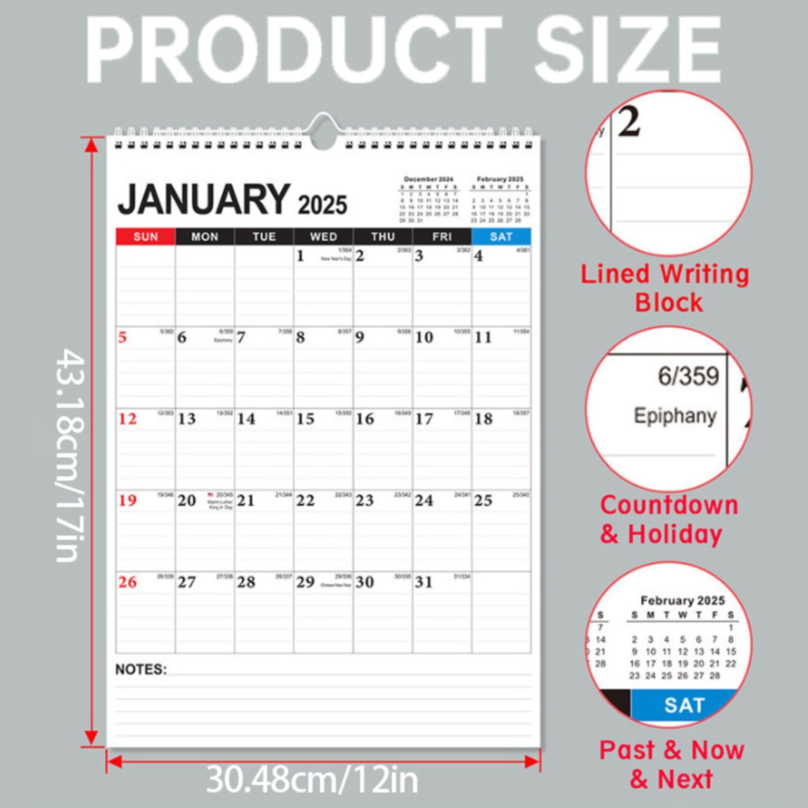 Easter Calendar - Wall Calendar 2025 Large Wall Calendar 2025 2026 18 ...