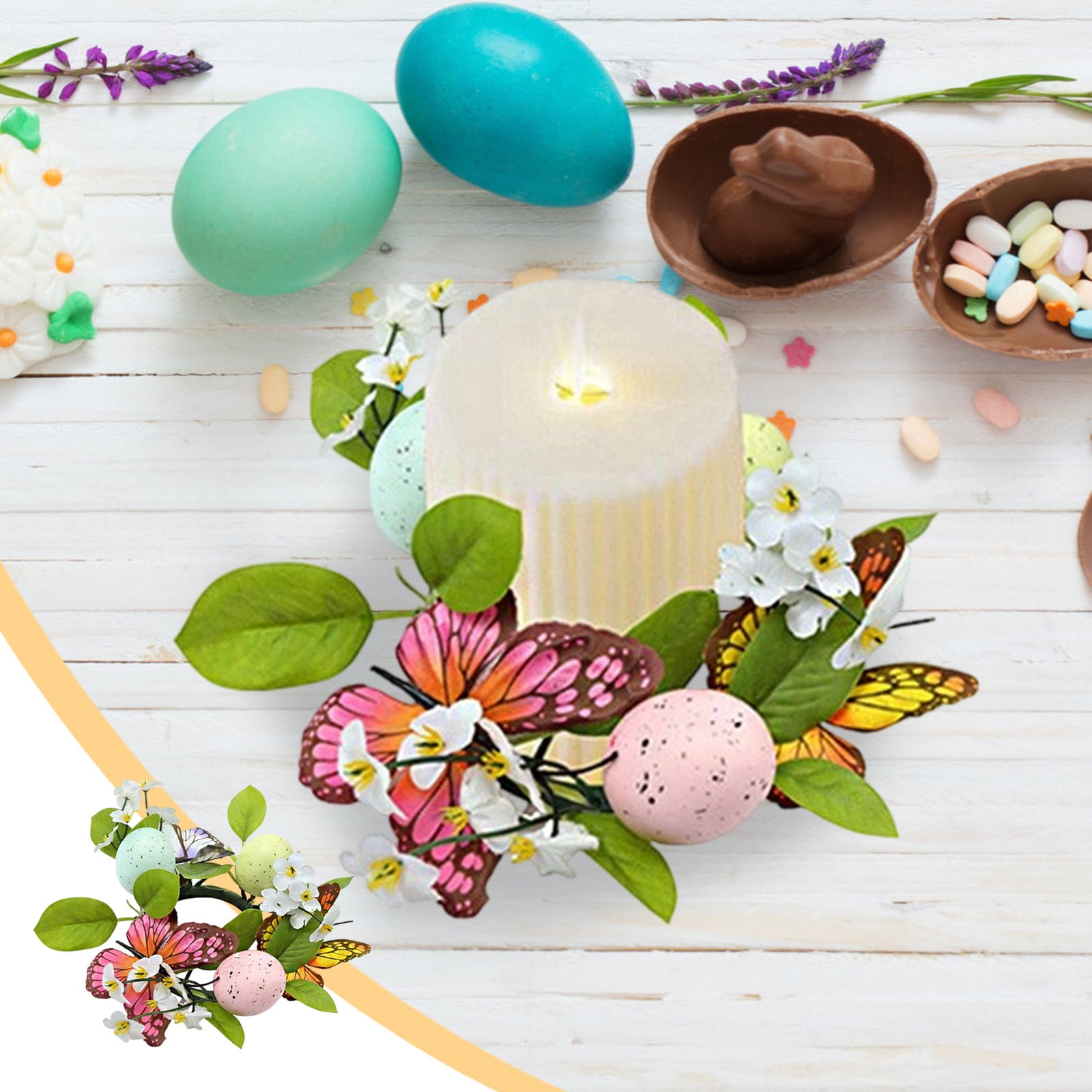 Easter Candle Rings Candle Rings Wreaths Easter Egg Wreath Easter Decor ...