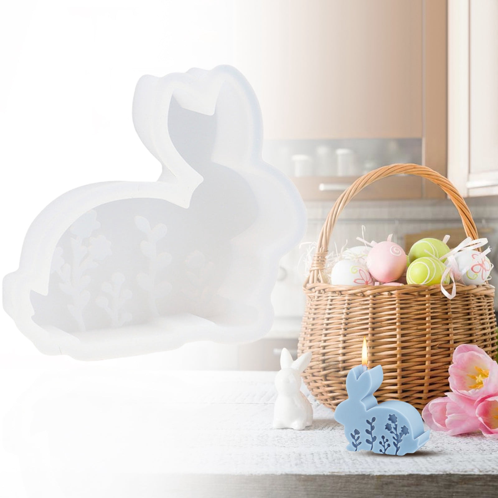 Easter Candles Easter Candles Holder 3D Silicone Easters Bunnys Candle ...