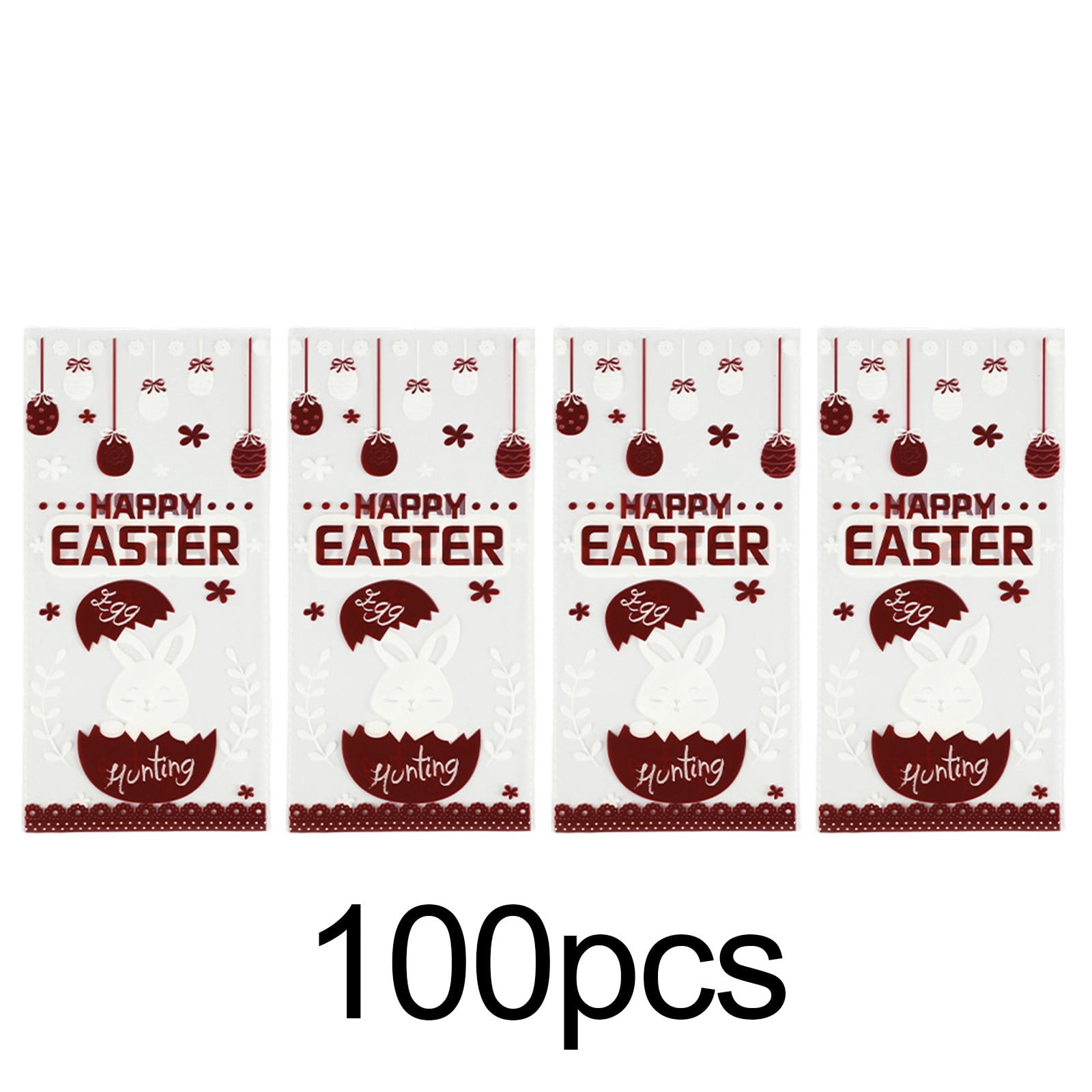 Easter Candy Bags – 100PCS Transparent Bunny Egg Gift Bags with Ties ...