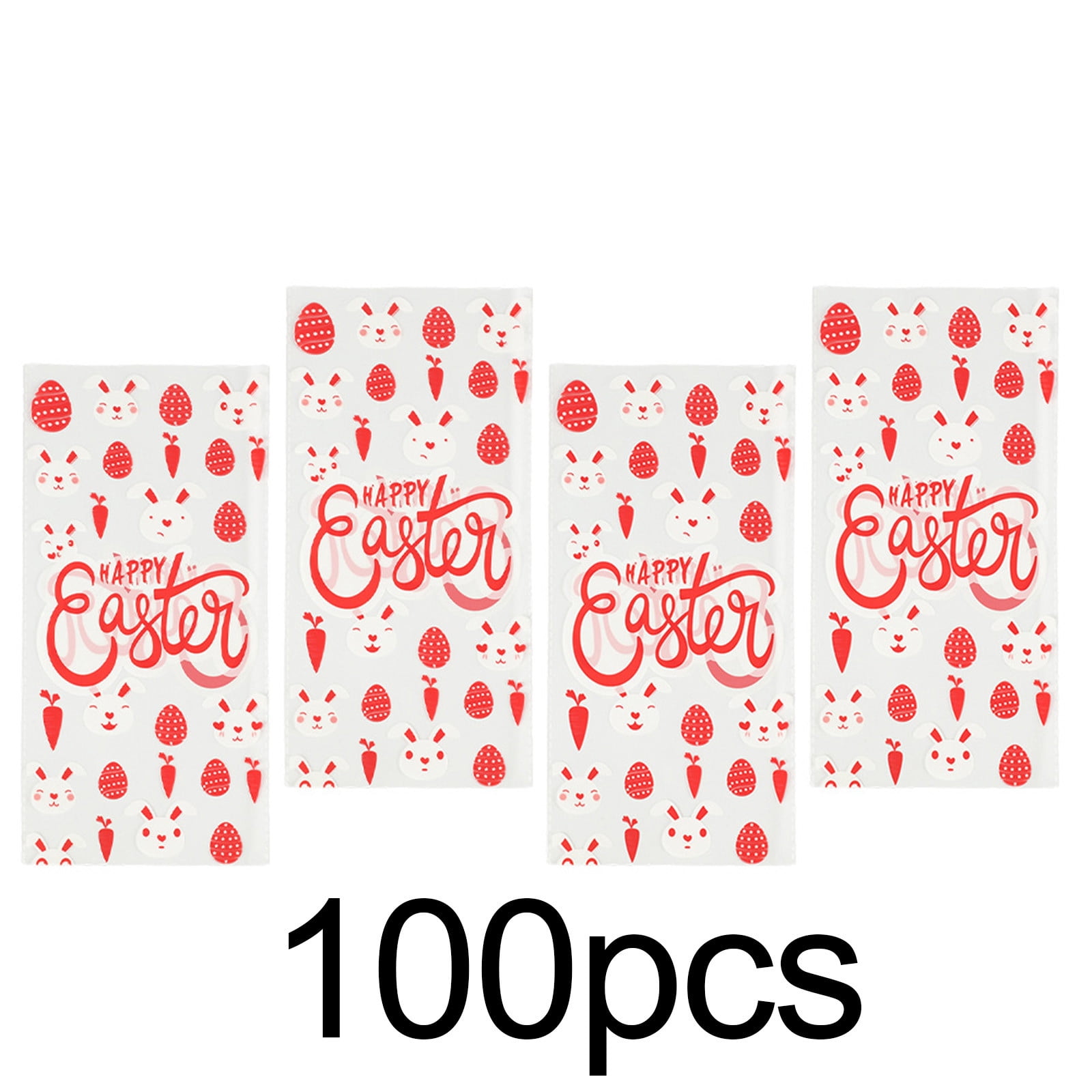 Easter Candy Bags – 100PCS Transparent Bunny Egg Gift Bags with Ties ...