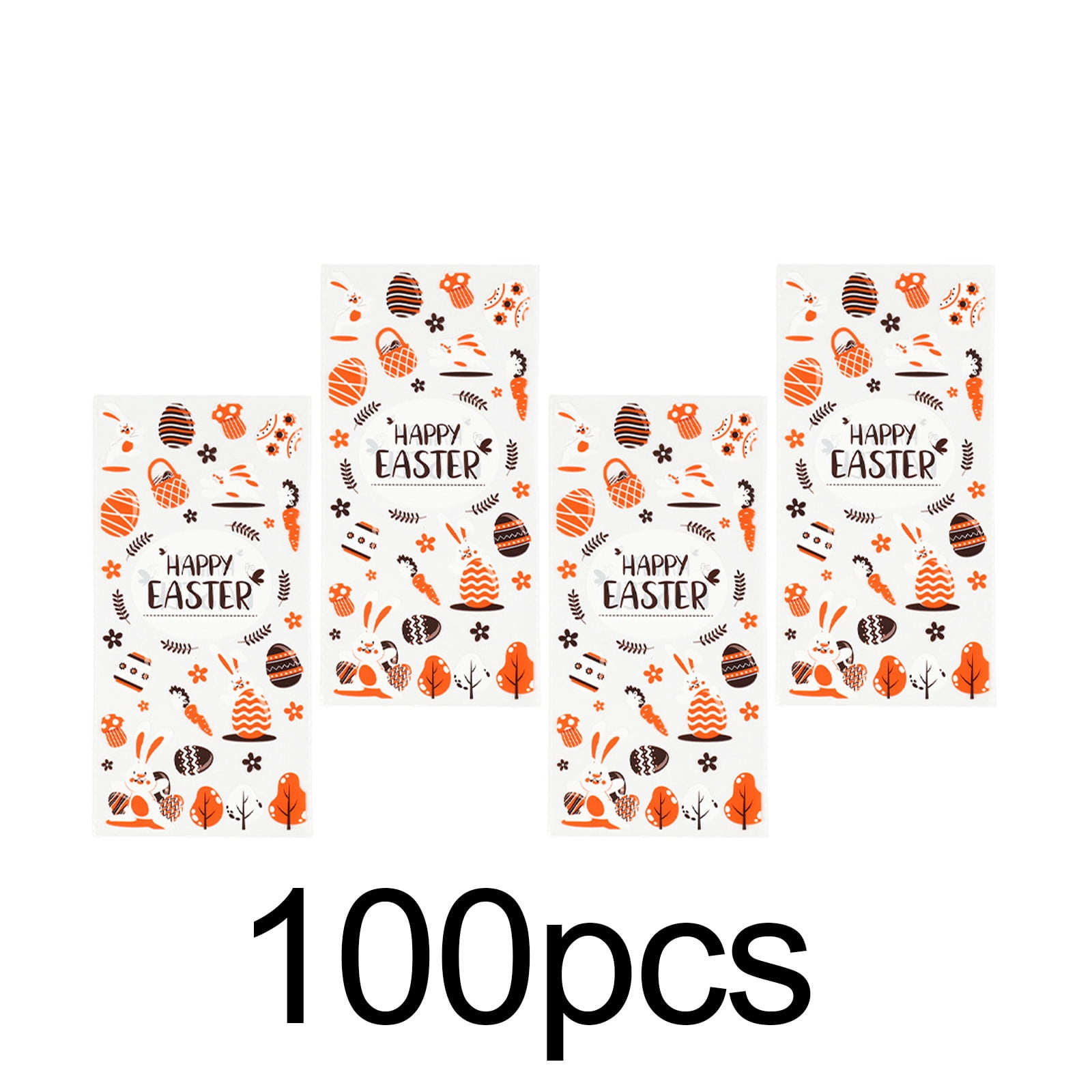 Easter Candy Bags – 100PCS Transparent Bunny Egg Gift Bags with Ties ...