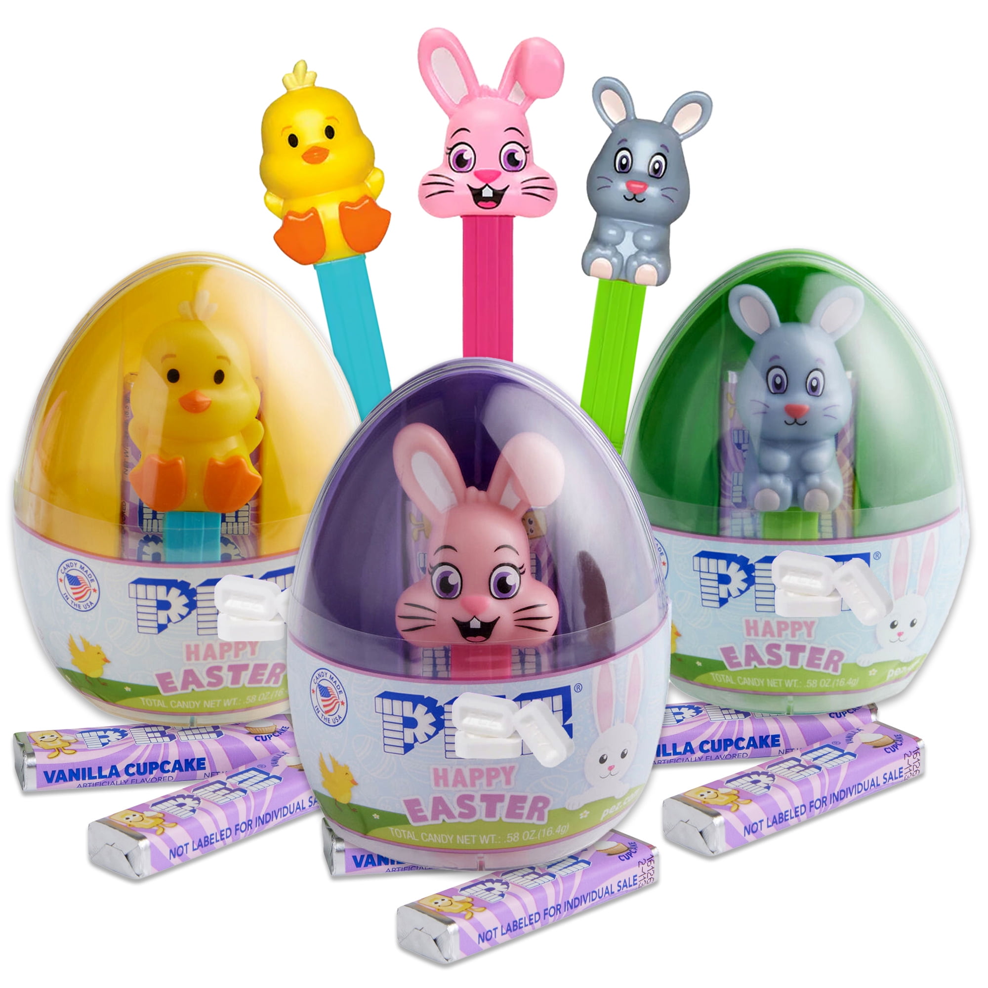 Easter Candy Mini Dispenser Bunny, Duck, and Floppy Bunny Easter Eggs Pack of 3 - Walmart.com