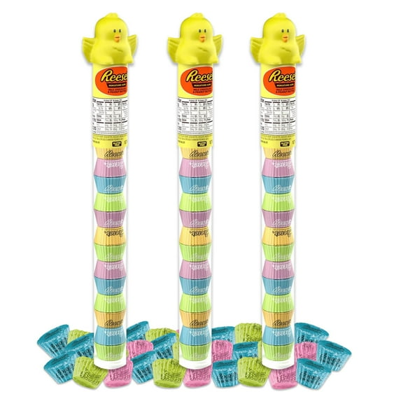 Easter Candy Mini Peanut Butter Chocolate Cups Filled Candy Tubes 3 ...