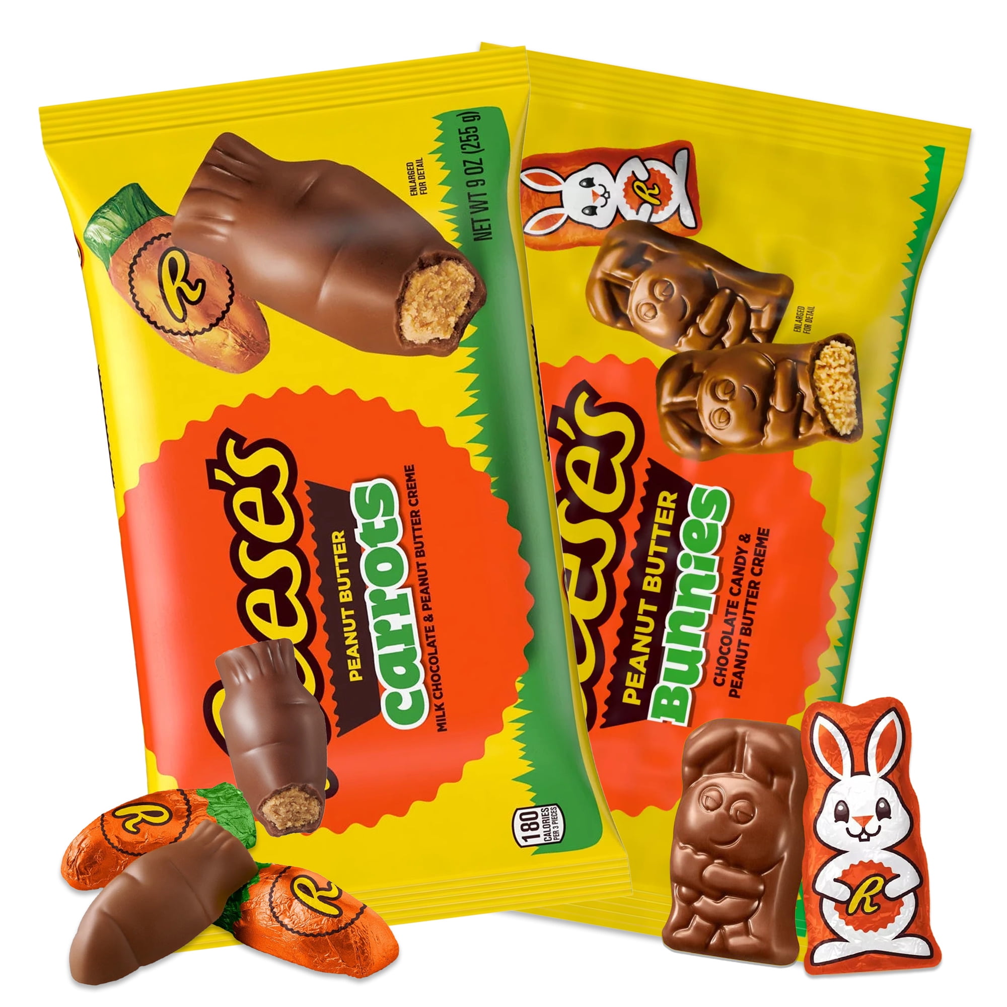 Easter Candy Peanut Butter Chocolate Bunnies and Carrots 2 Pack ...
