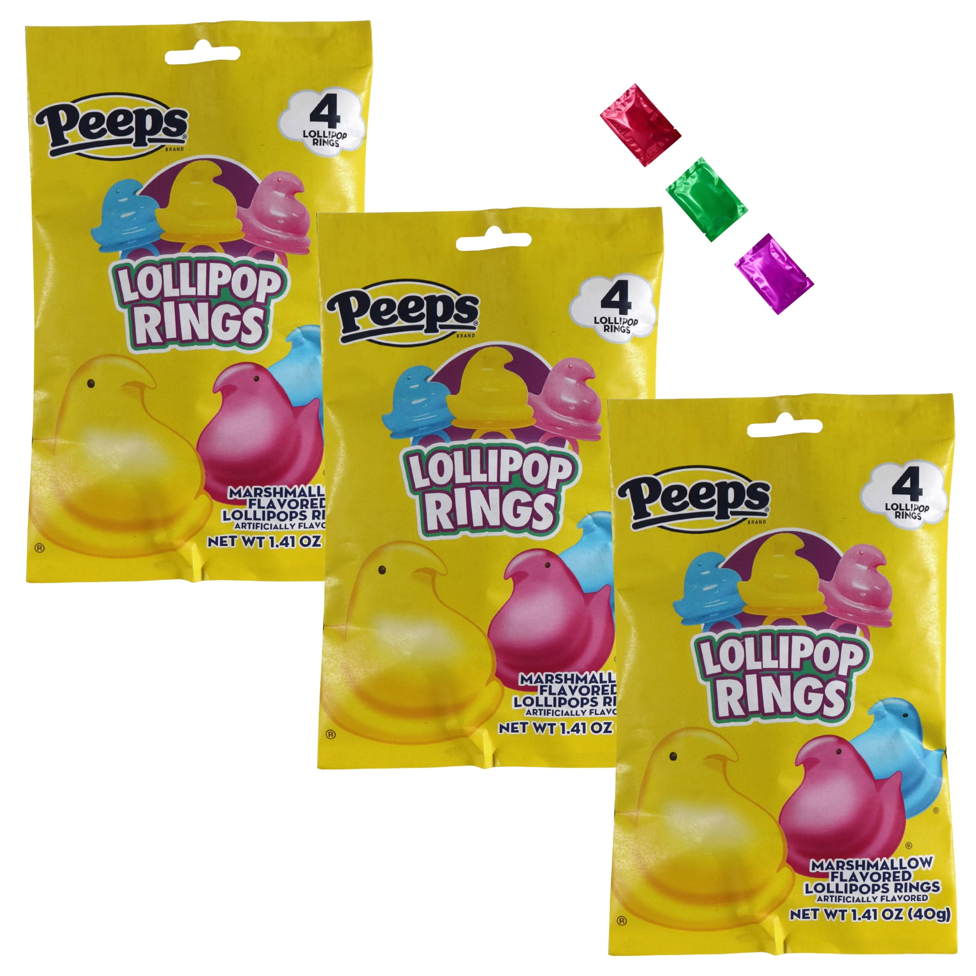 Easter Candy Peeps Marshmallow Flavored Lollipop Rings, Individually ...