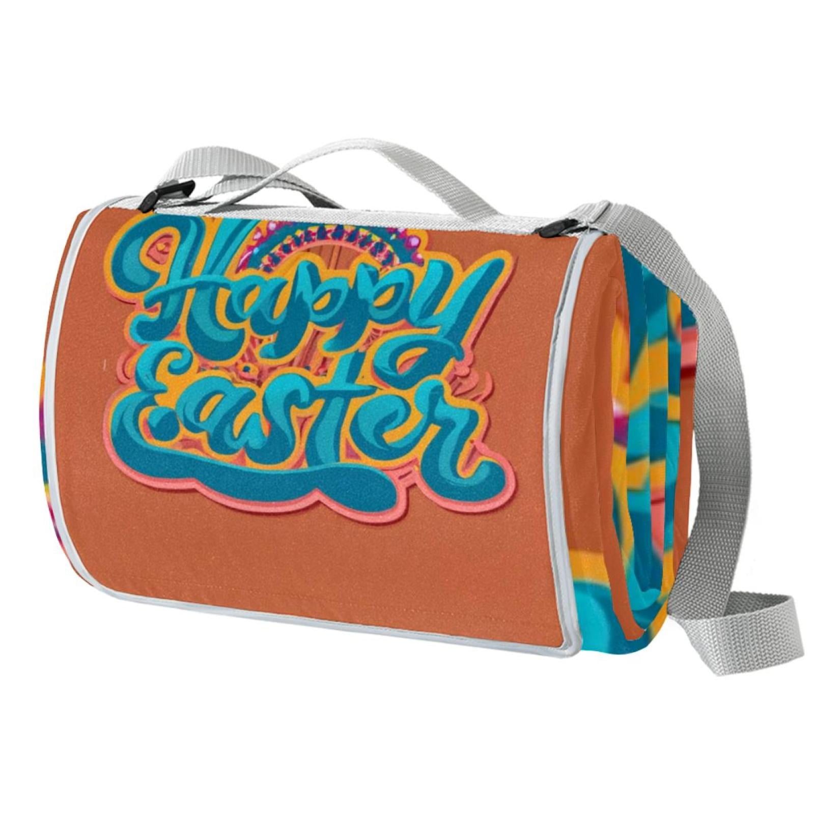 Easter Canvas Picnic Blanket Outdoor Waterproof Portable Mat for ...