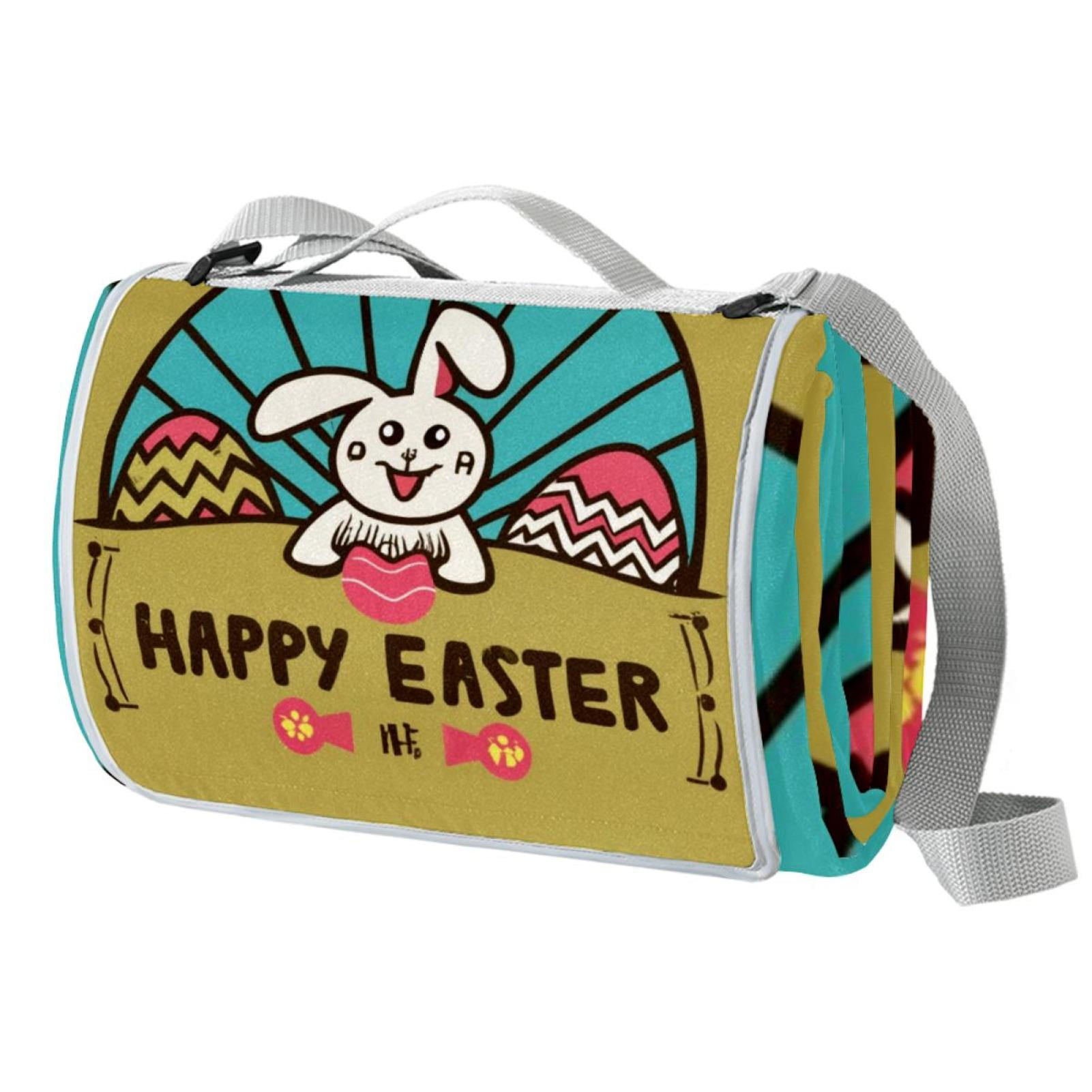 Easter Canvas Picnic Blanket Outdoor Waterproof Portable Mat for ...