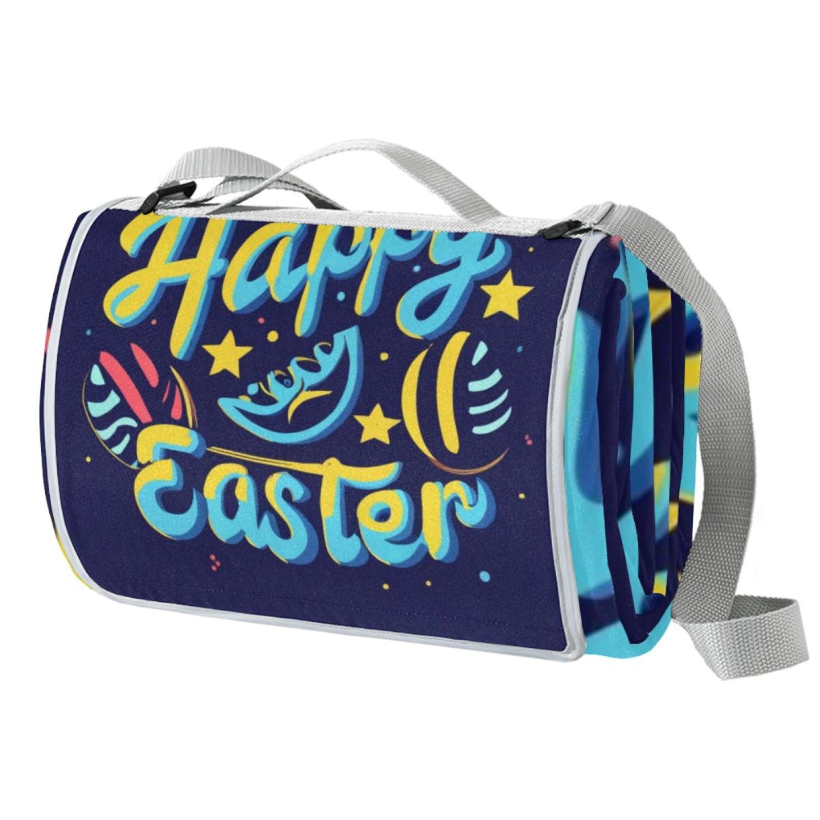 Easter Canvas Picnic Mat Waterproof Outdoor Camping Beach Blanket Large Foldable Portable Mat ...