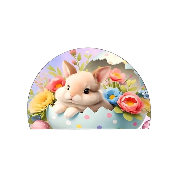 Easter Carpet Entrance Door Semicircle Mat Household Absorbent Foot Mat ...