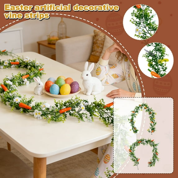 Easter Carrot Garland - 1.8m/6ft Artificial Vine for Festive Decoration ...