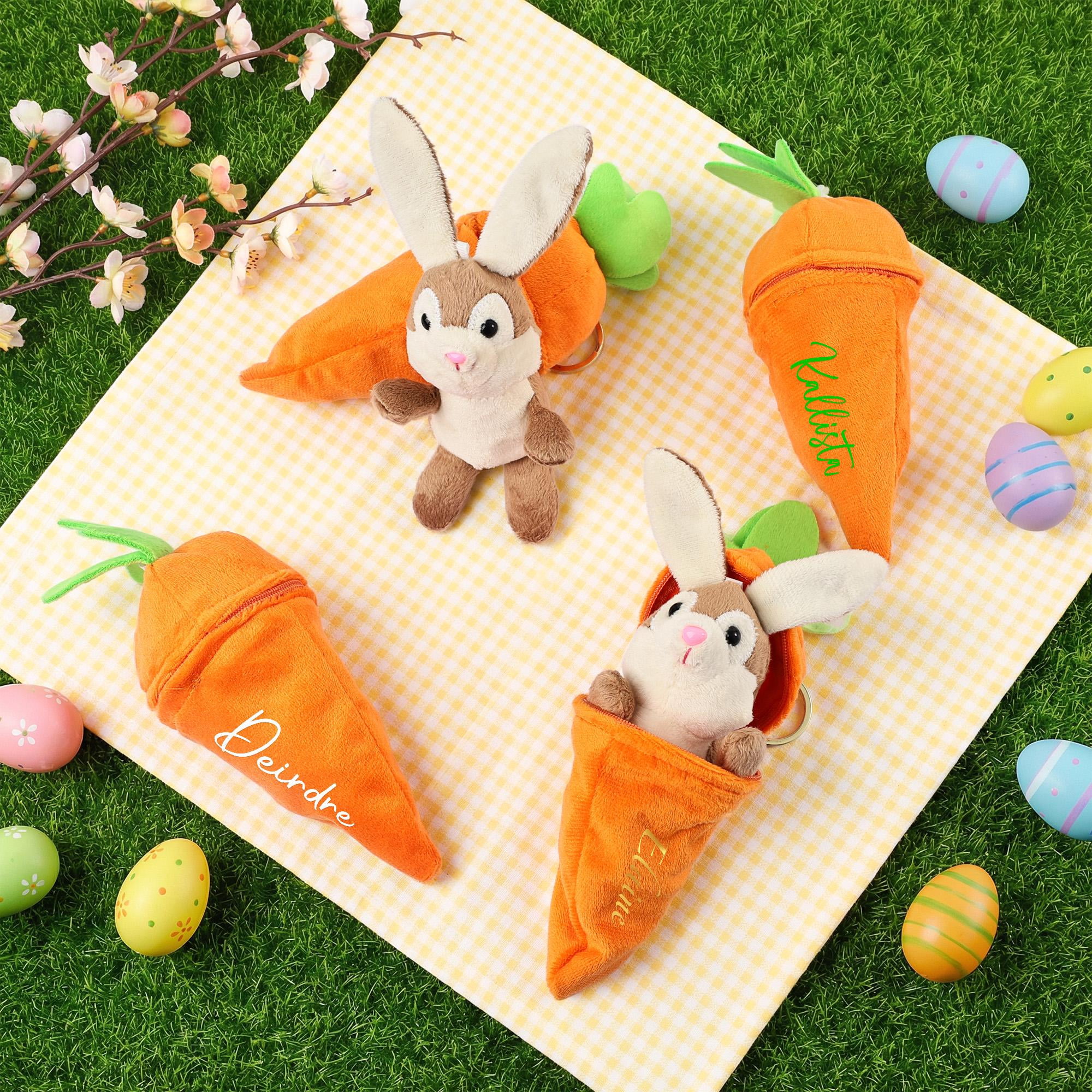Easter Carrot with Plush Bunny - Personalized Bunny Rabbit - Reversible ...