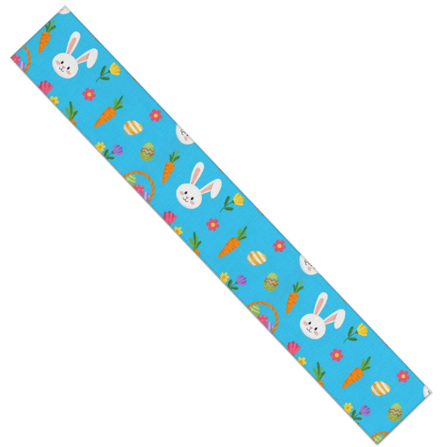 Easter and Carrots Bright Blue Pattern Table Runner,Kitchen Dining ...