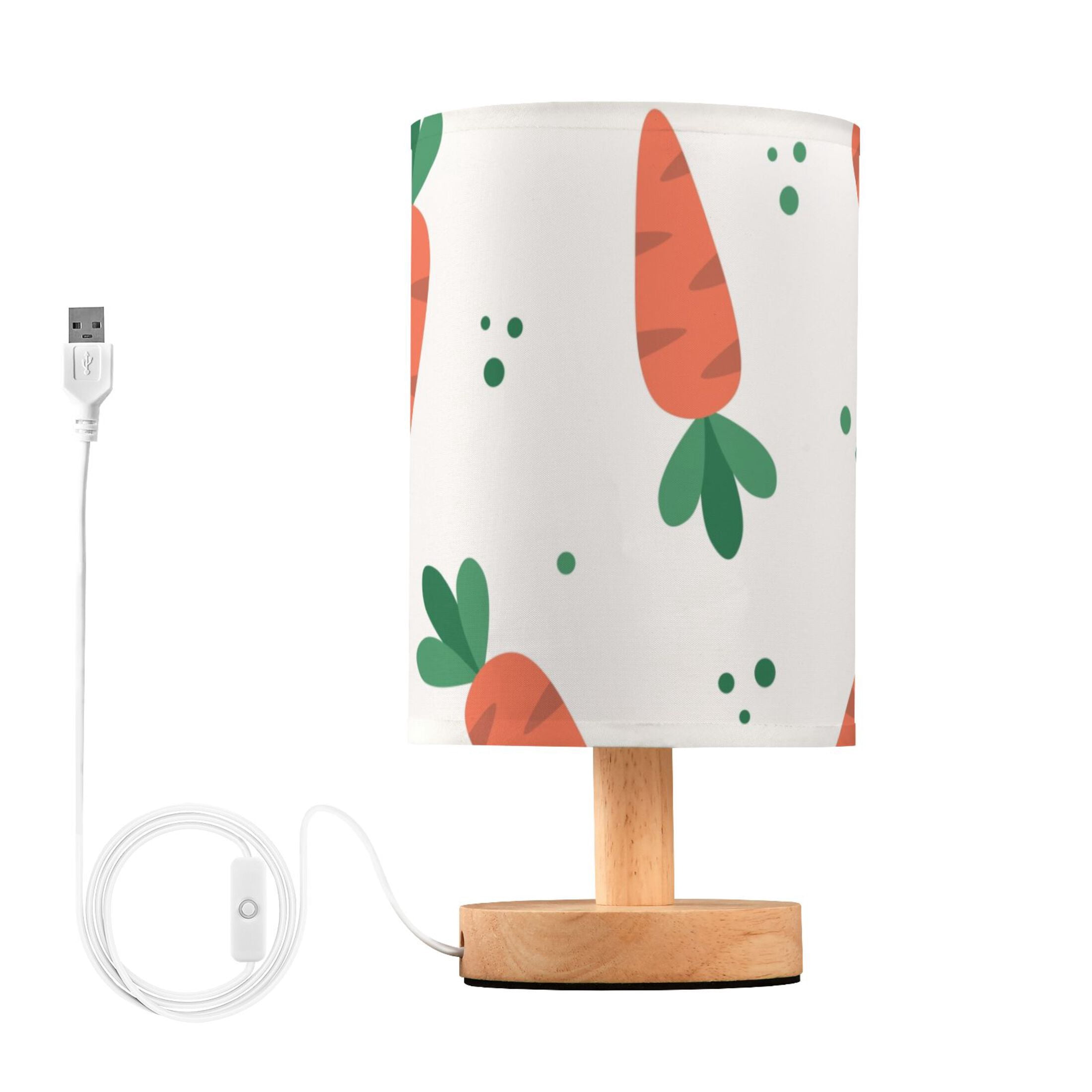 Easter Carrots Cartoon Bedside Table Lamp LED Warm Lights with USB ...