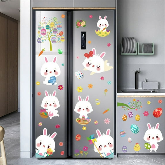 Easter Cartoon Adolescents Bunny Chick Sticker Wall Sticker Window ...