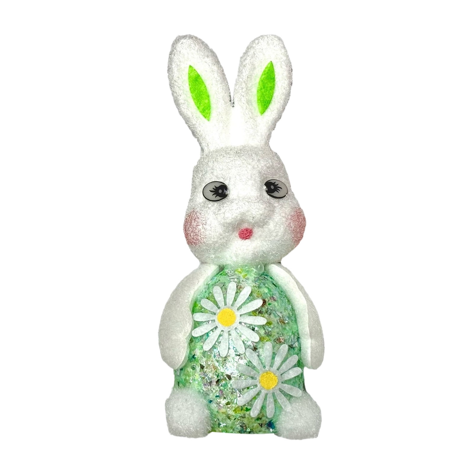 Easter Cartoon Rabbit Foam Figurine, Cute Holding Flowers Decoration ...