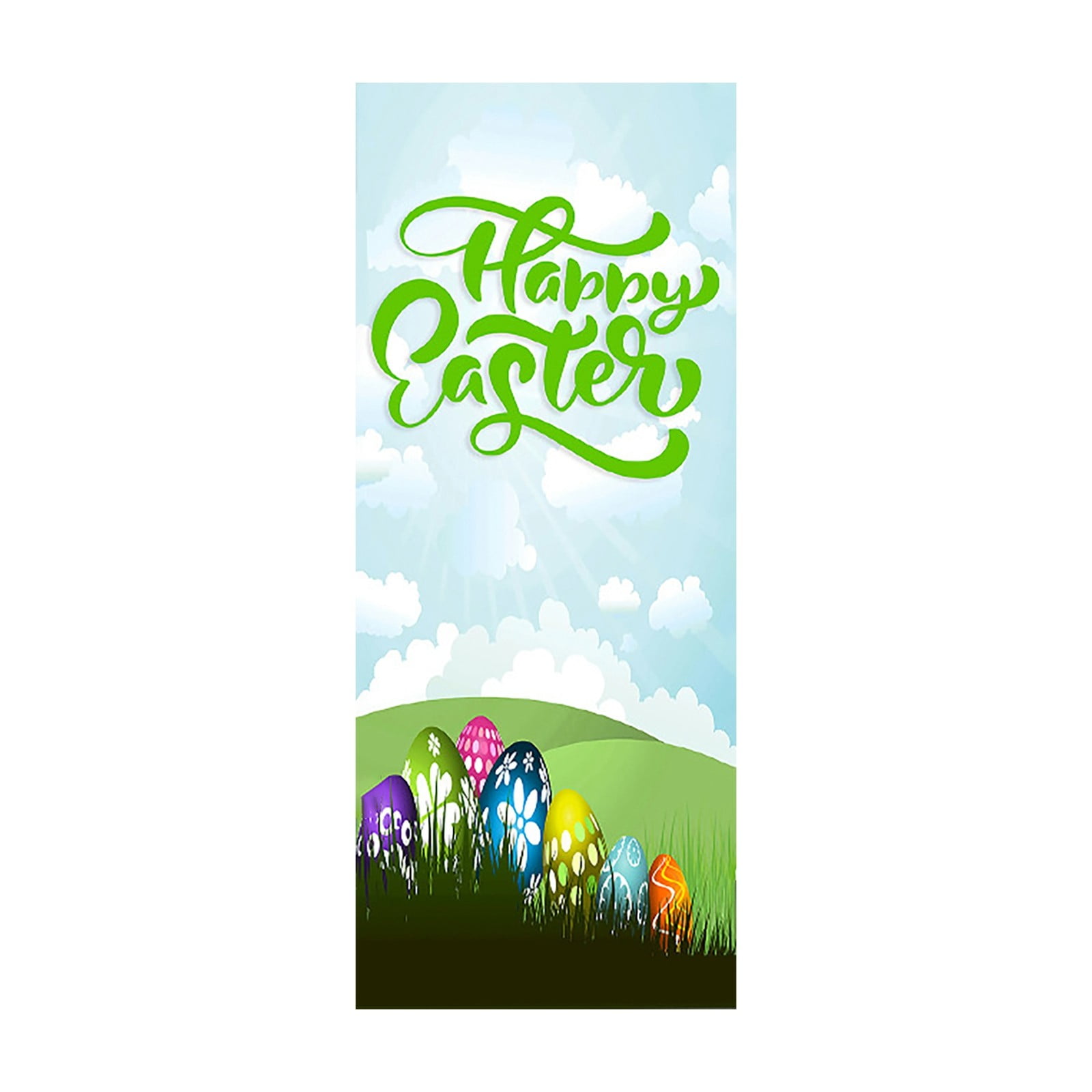 Easter Cartoon Resurrection Egg Door Curtain - Colorful Easter Egg ...