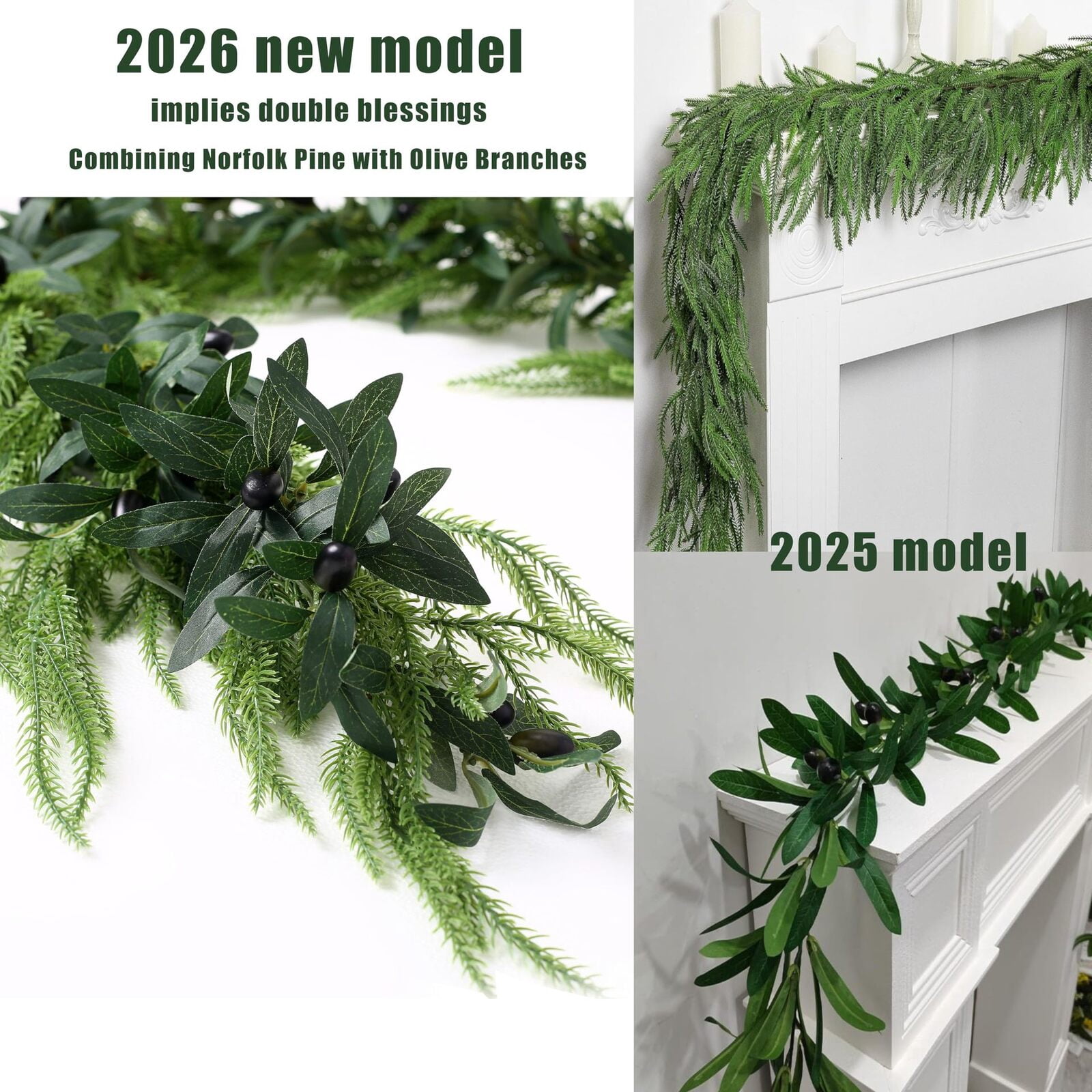 Easter Cedar Garland Artificial Realistic, Real Touch Greenery Garlands ...