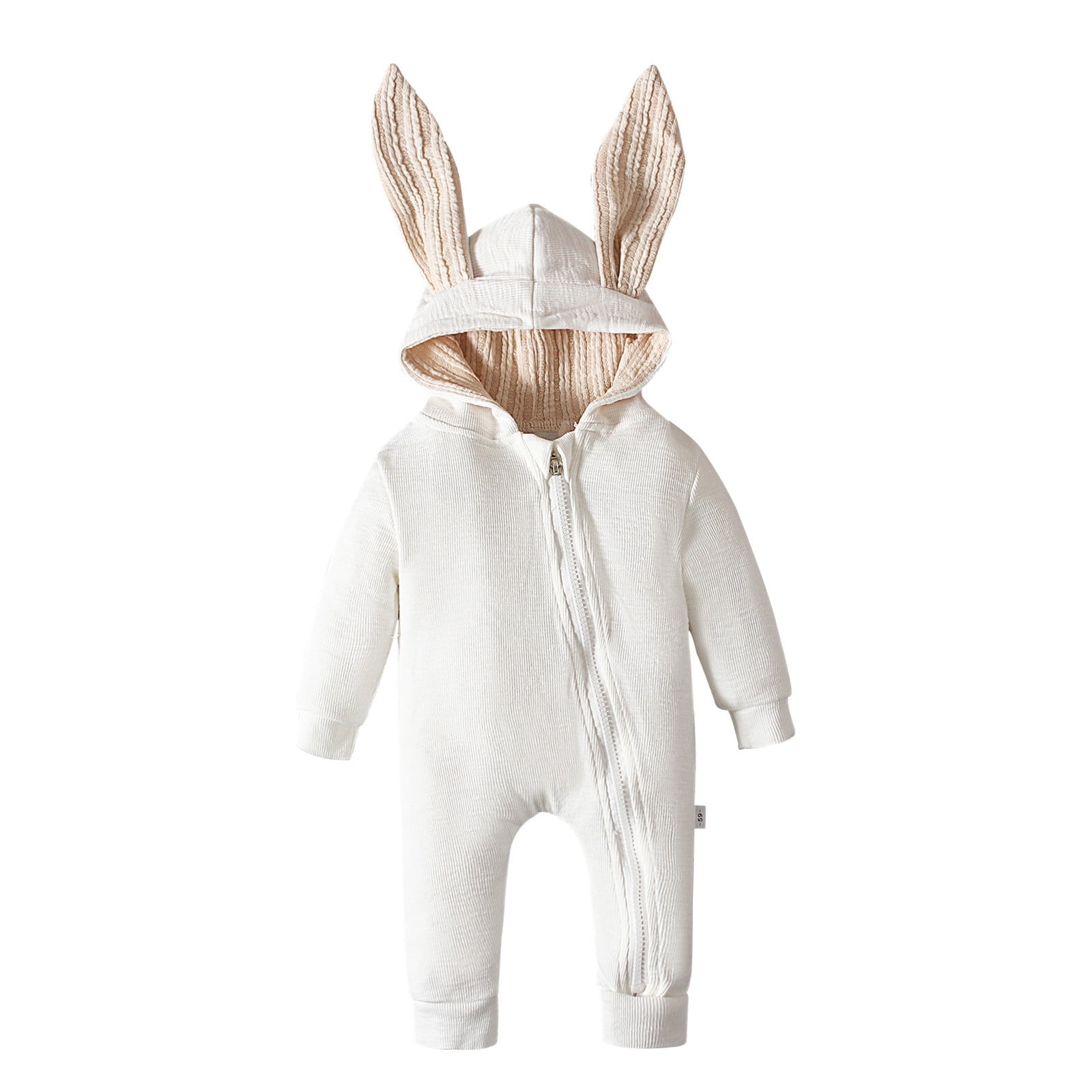 Easter Celebration Outfit: Soft Fabric Baby Romper with Long Ear Hoodie ...