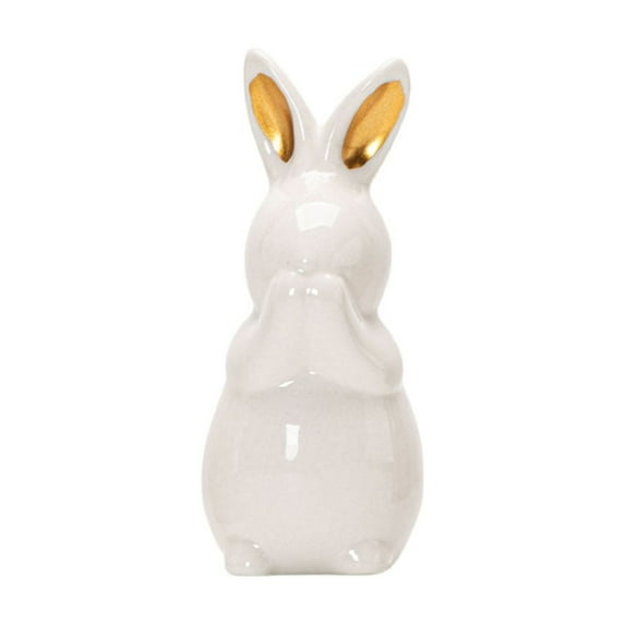 Easter Ceramic Bunny Figurines Decor White Porcelain Modern Tabletop ...