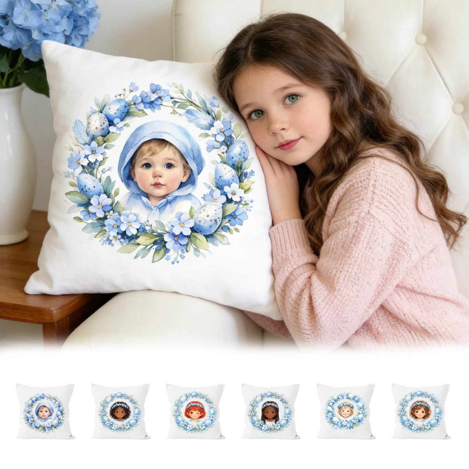 Easter Character Painting Series Cushion - Gift For Kids Soft Throw ...