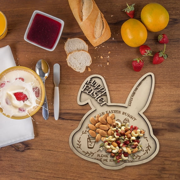 Easter Charcuterie Board, Cute Shaped Wooden Platter Bunny Tray ...
