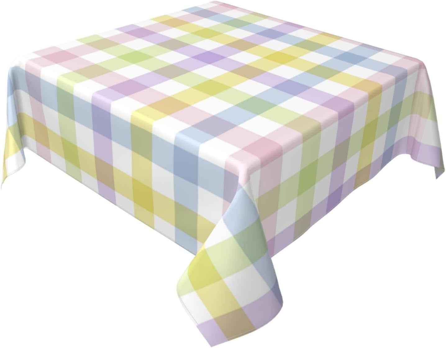 Easter Checkered Tablecloth 54x54 Inch Square Colorful Plaid Table ...