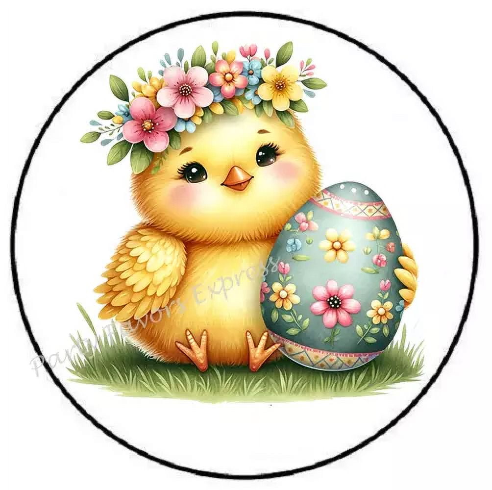 Easter Chick Flower Crown Easter Egg Sticker Party Favors Sticker ...