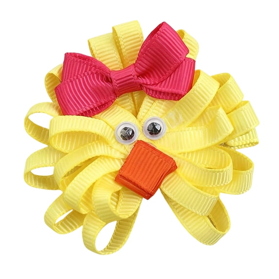 Easter Chick Hair Clip - Handmade 3D Bow Hair Accessory for Girls, Kids ...