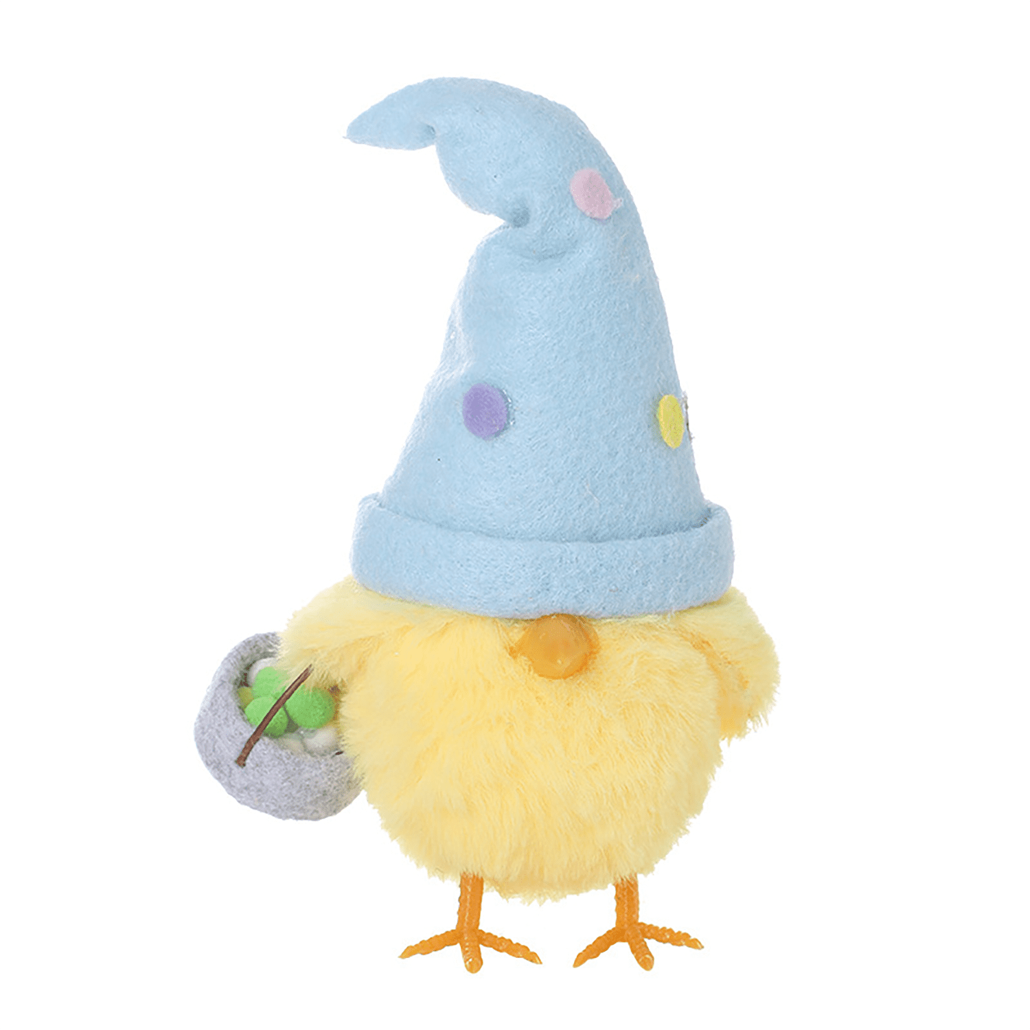 Easter Chick Plush Toy, Fluffy Yellow Chick with a Blue Hat Design ...