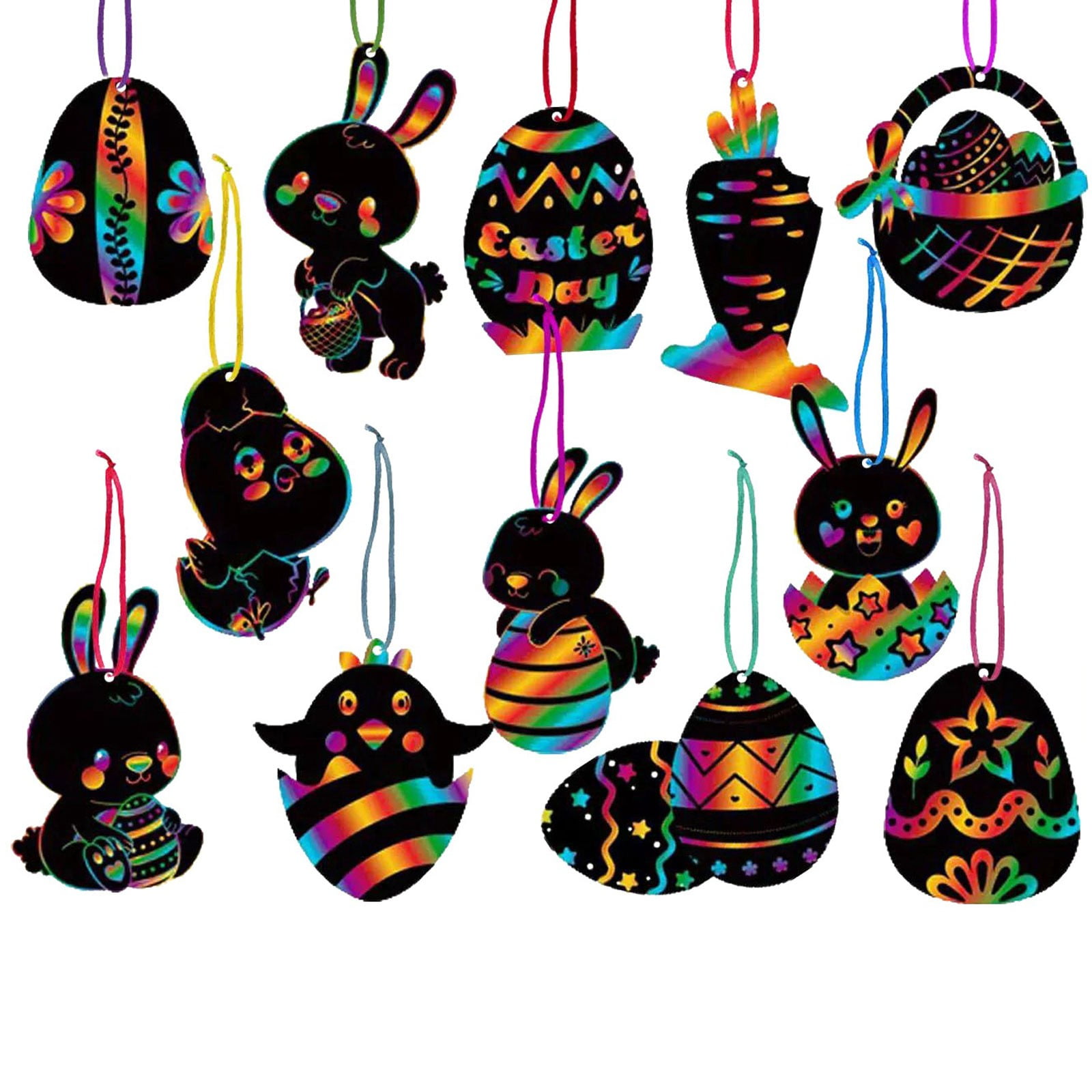 Easter Children's Scrape Painting Set With 12 Themed Patterns, Safe And ...