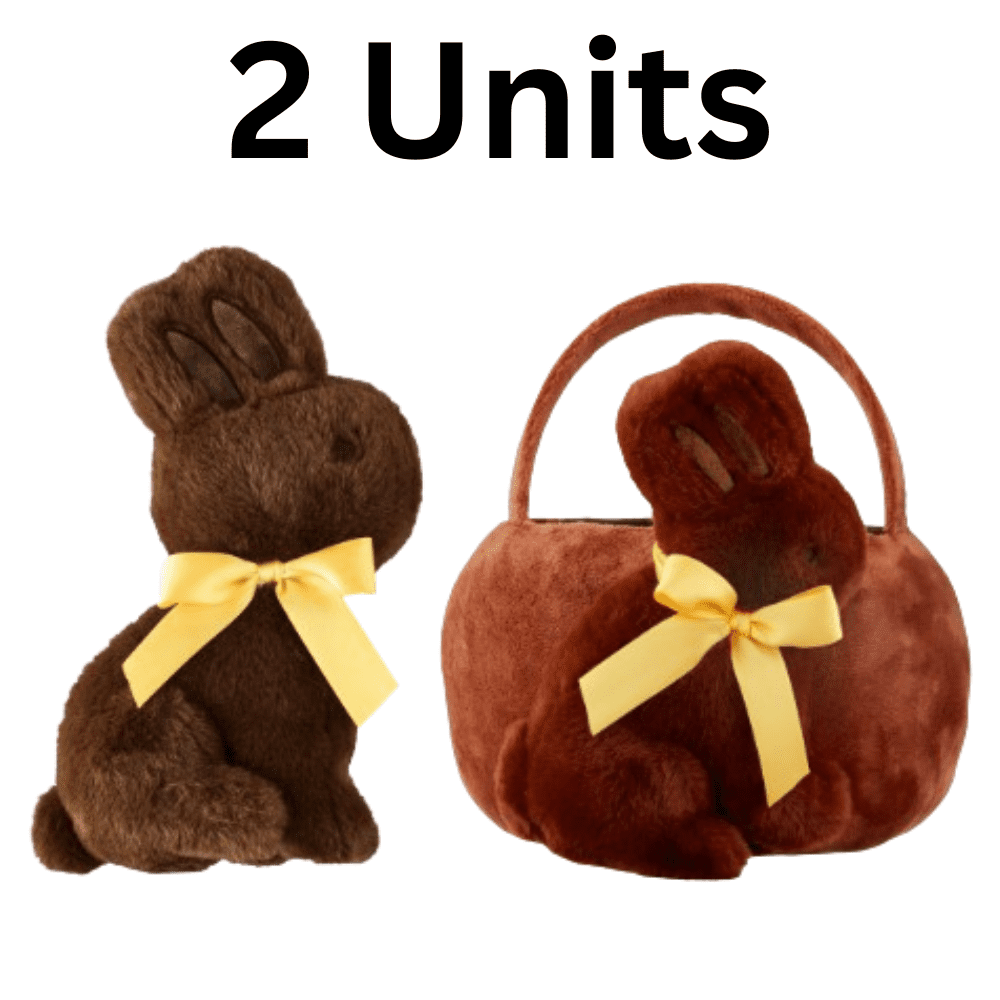 Easter Chocolate-Scented Brown Plush Bunny & Basket, Soft 11-Inch Plush ...