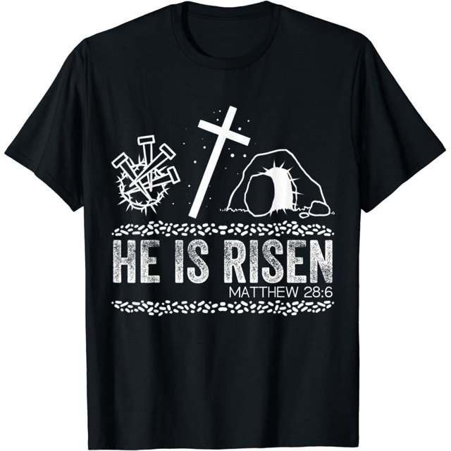Easter Christian He Is Risen Sun Resurrection Men Women Kids T-Shirt ...