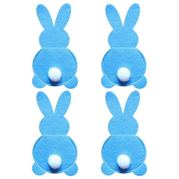 Easter Clearance 2024! CWCWFHZH Set of 4 Bunny Flatware Holders Easter ...