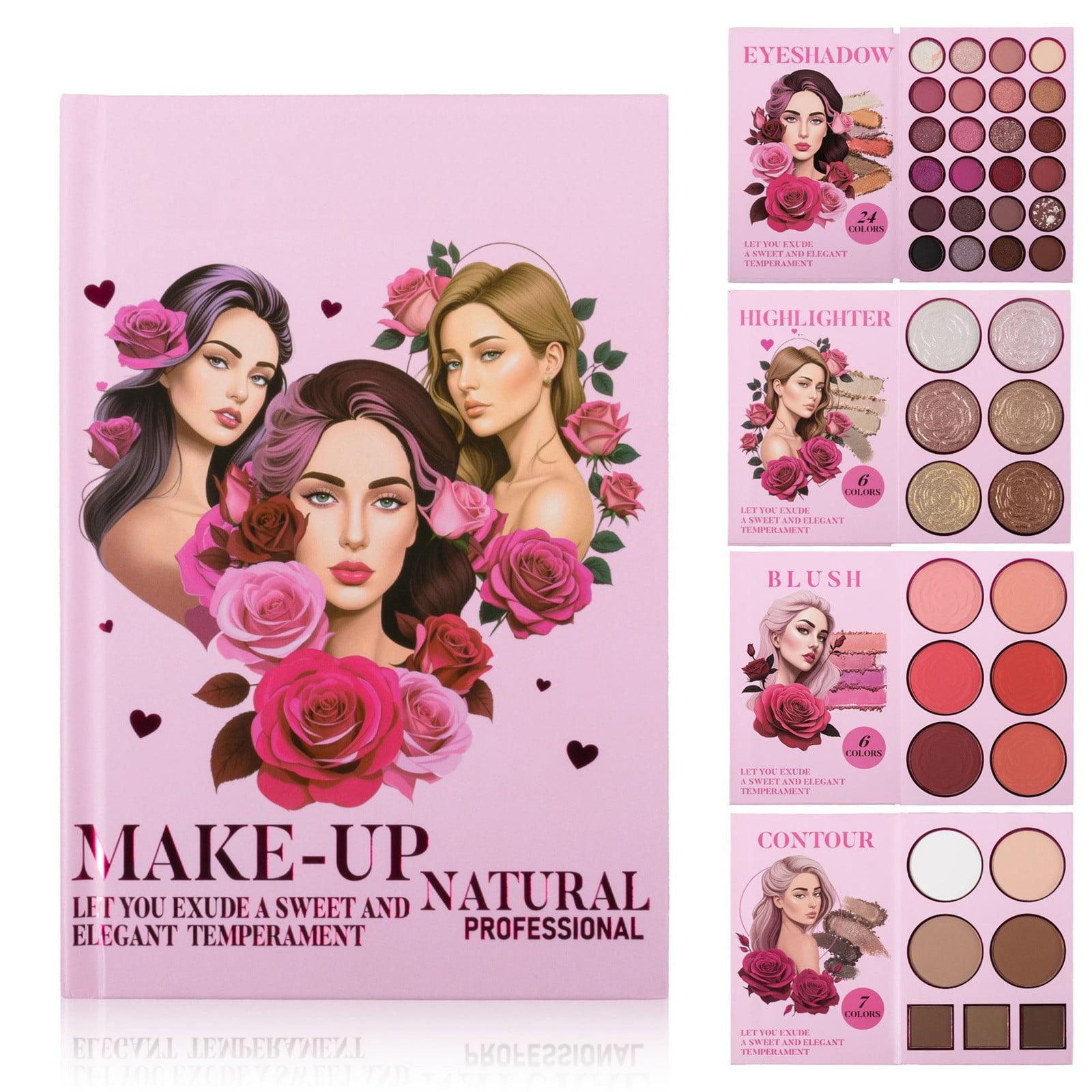 Easter Clearance Blush 4 Layer Book Style Foldable Makeup Set ...