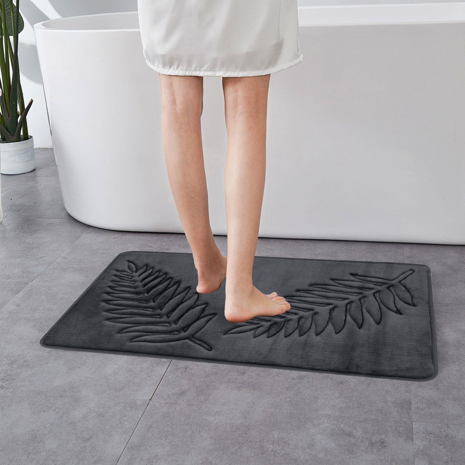 Easter Clearance Carpet Polyester Carpet Leaf Embossed Mat Bathroom ...