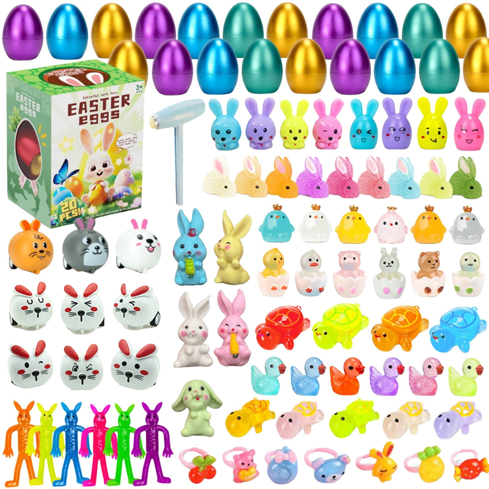 Easter Clearance Easter Egg Hunt Kit with 48 Colorful Plastic Eggs and ...