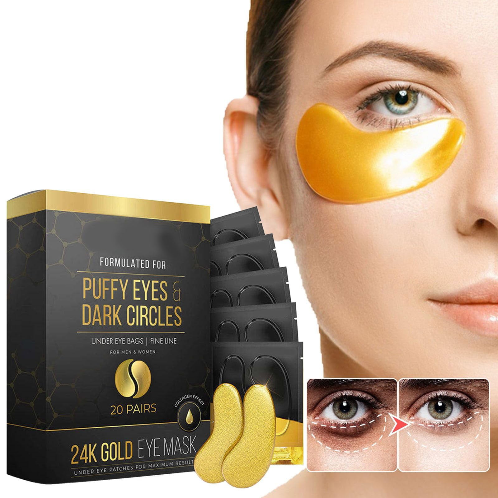 Easter Clearance Eye Mask Golden Glow Eye for Dark Circles and Puffy ...
