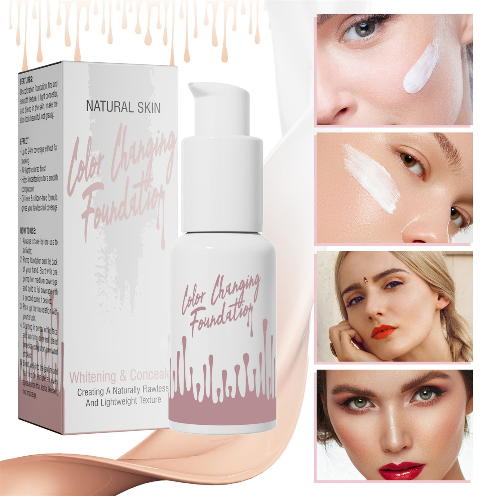 Easter Clearance Foundation Concealer Makeup Color Changing Foundation ...