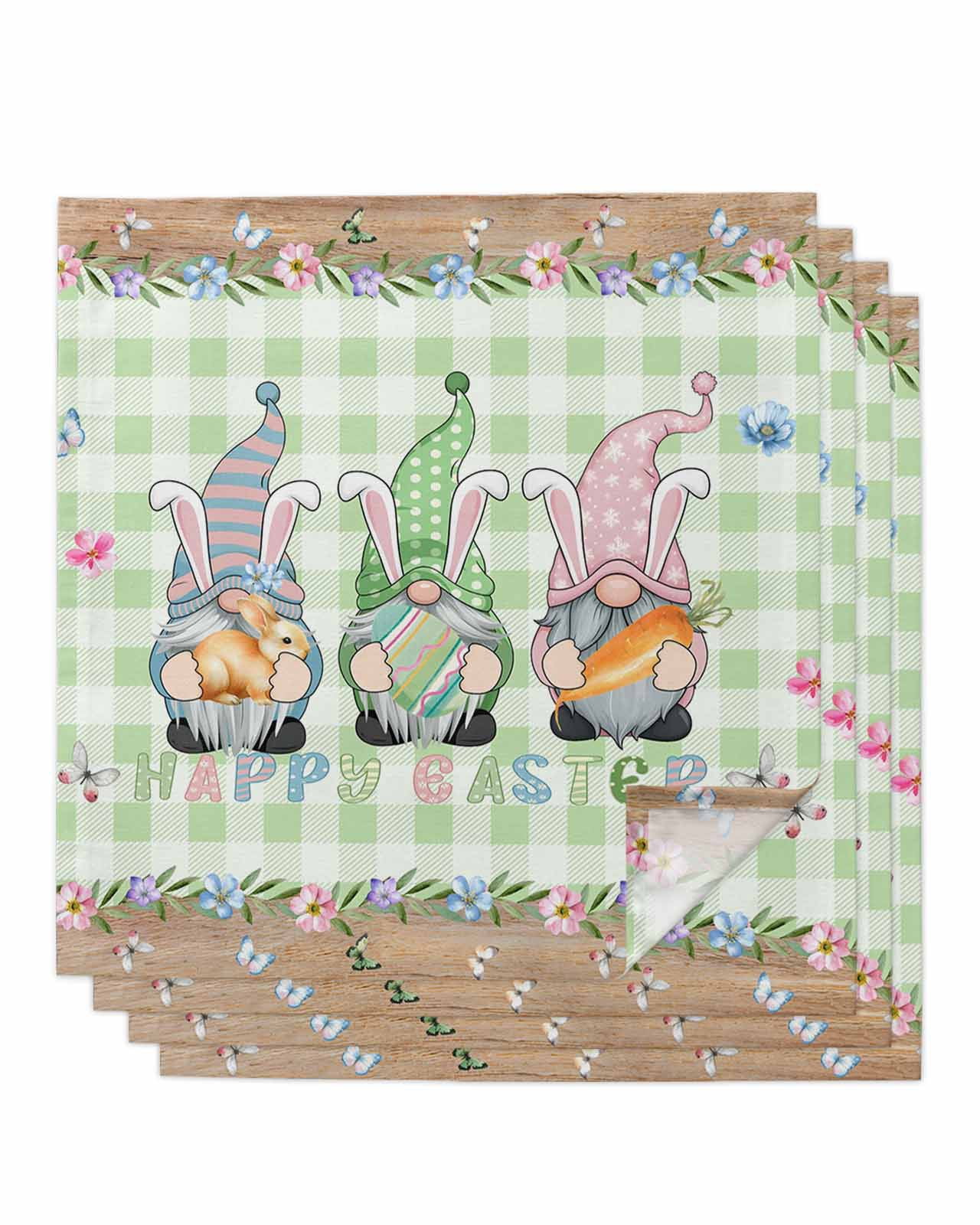 Easter Cloth Napkins Set of 4 Reusable Dinner Napkins, Spring Pastoral ...