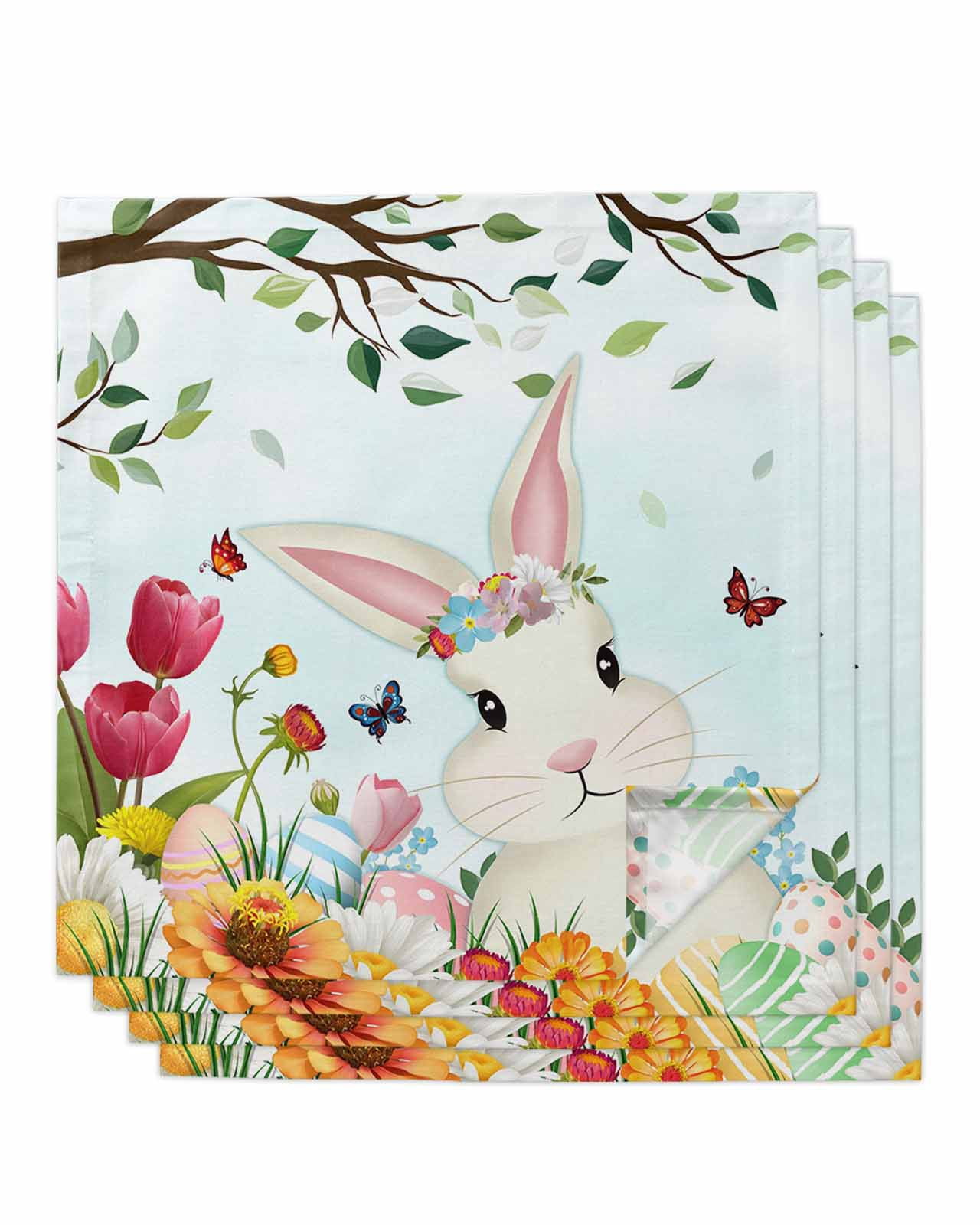 Easter Cloth Napkins Set of 4 Reusable Dinner Napkins, Spring ...