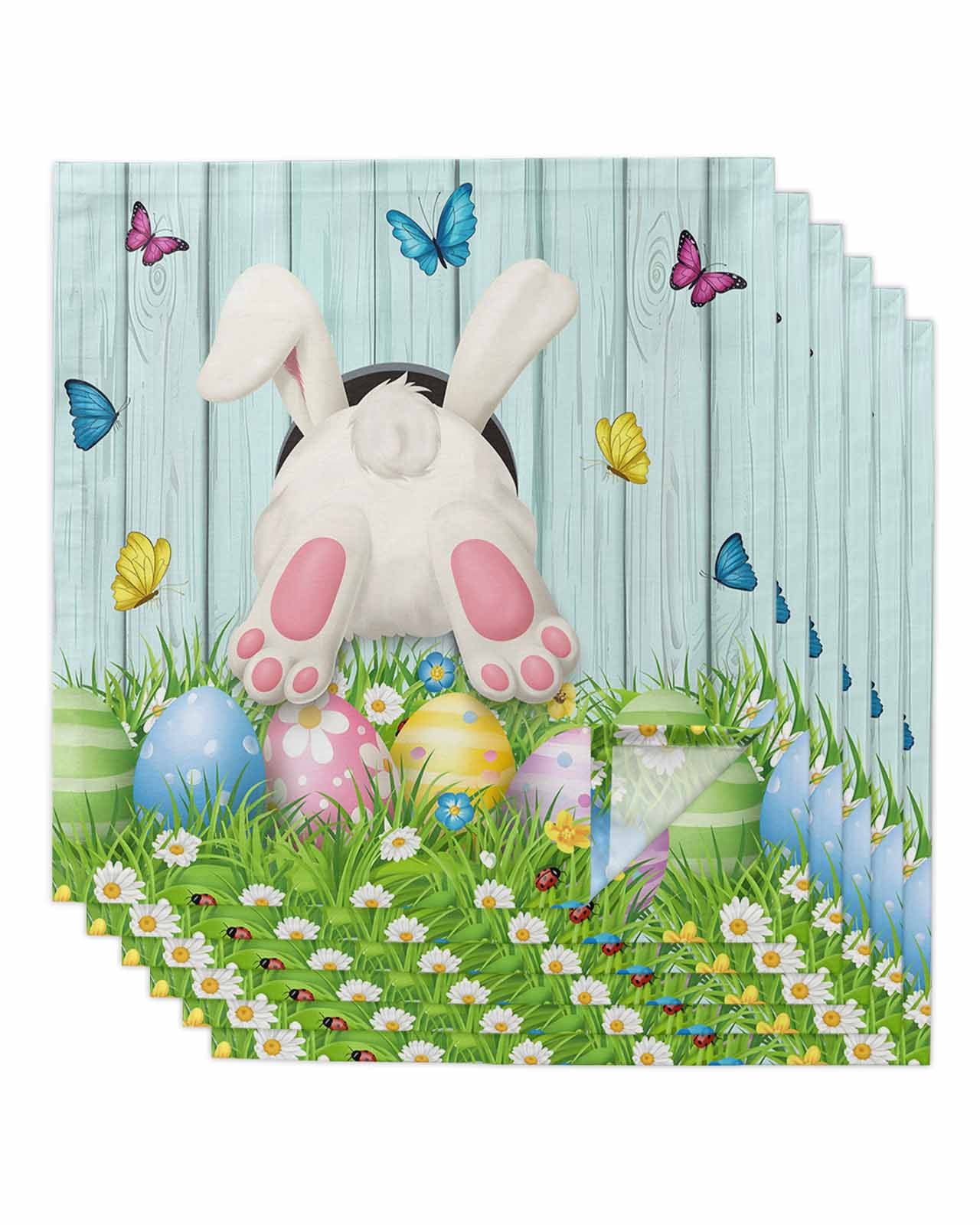 Easter Cloth Napkins Set of 6 Reusable Dinner Napkins, Spring Easter ...