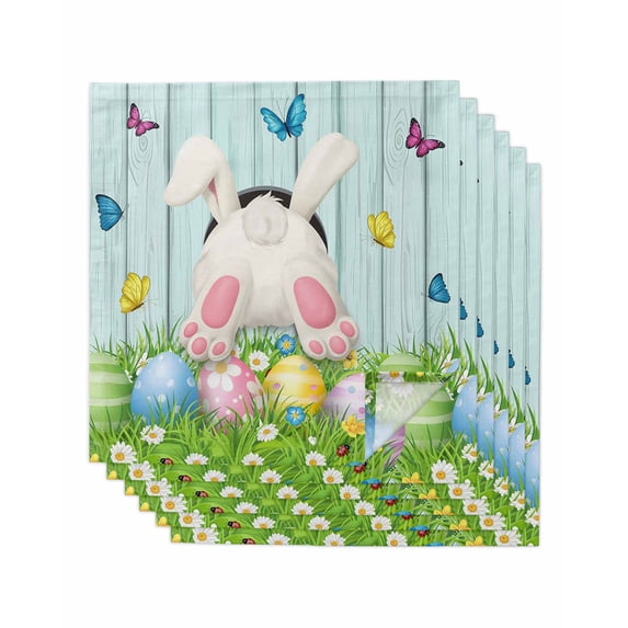 Easter Cloth Napkins Set of 6 Reusable Dinner Napkins, Spring Easter ...