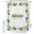 Easter Colored Egg Shower Curtain, 36" x 72", Green Leaf Blue Egg ...